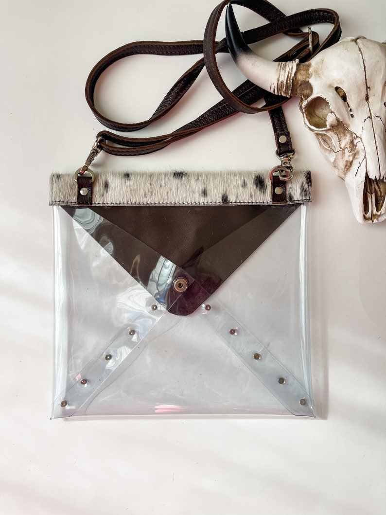 COWHIDE CLEAR PURSE Western Concert Bag Purse Clear Stadium - Etsy