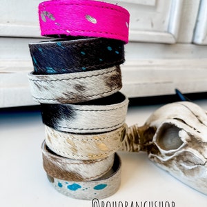 COWHIDE CUFF BRACELET | Hair on Cowhide + Leather | Southwestern ...