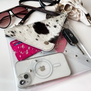 COWHIDE CLEAR PURSE | Western Concert Bag Purse Clear Stadium Bag ...