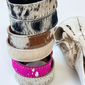COWHIDE CUFF BRACELET | Hair on Cowhide + Leather | Southwestern ...