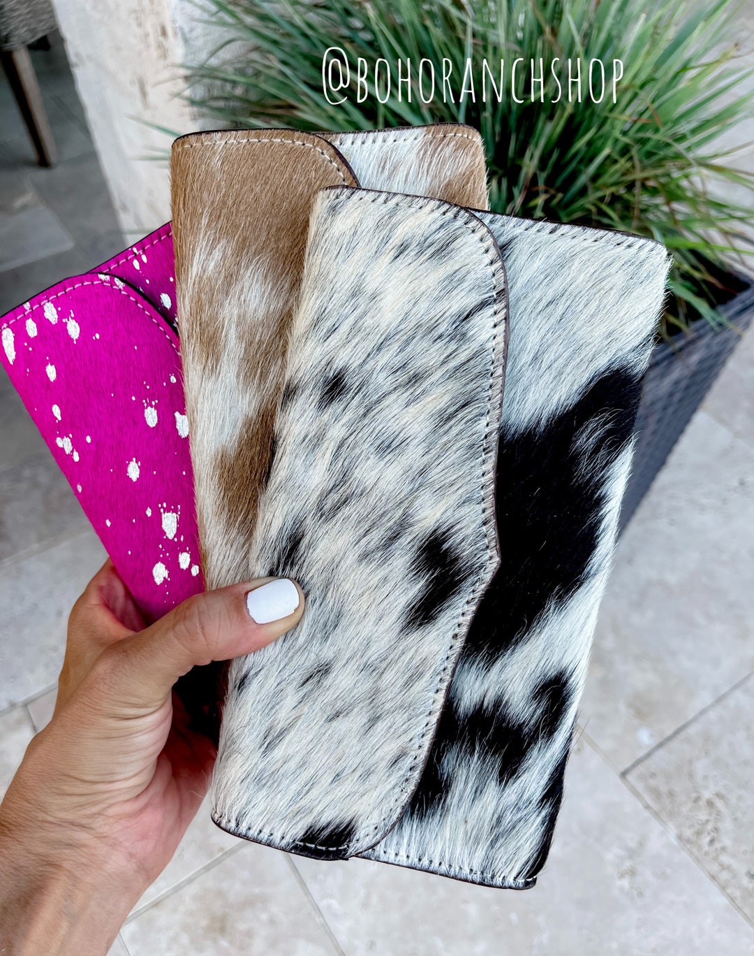 COWHIDE WALLET | Double Sided Hair on Fur | 100 % Genuine Leather ...
