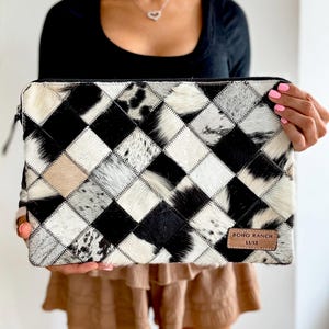 BOHO LUXE LAPTOP Computer Bag | Tech Sleeve Western Genuine Hair on ...