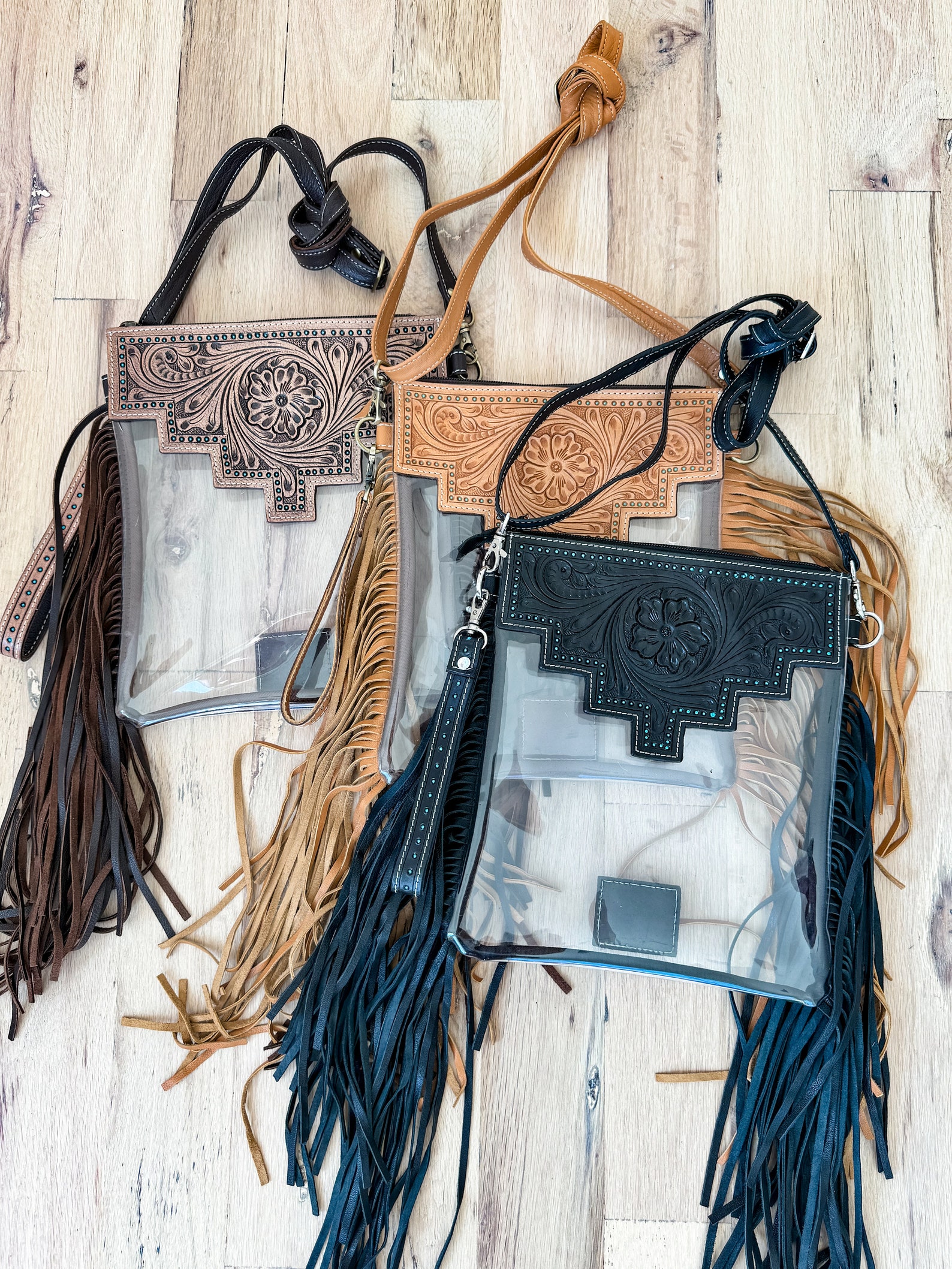 SHAYNE CLEAR - LARGE Crossbody | Hand Tooled Western Festival Concert ...