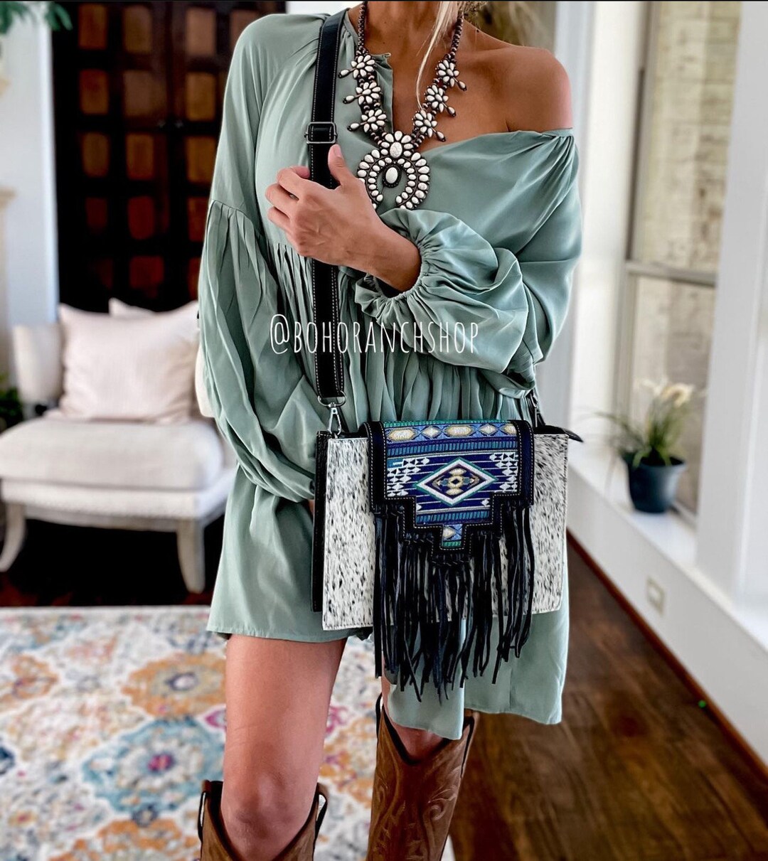 CONCEAL CARRY AZTEC Fabric Purse Western Concealed Handgun Leather ...