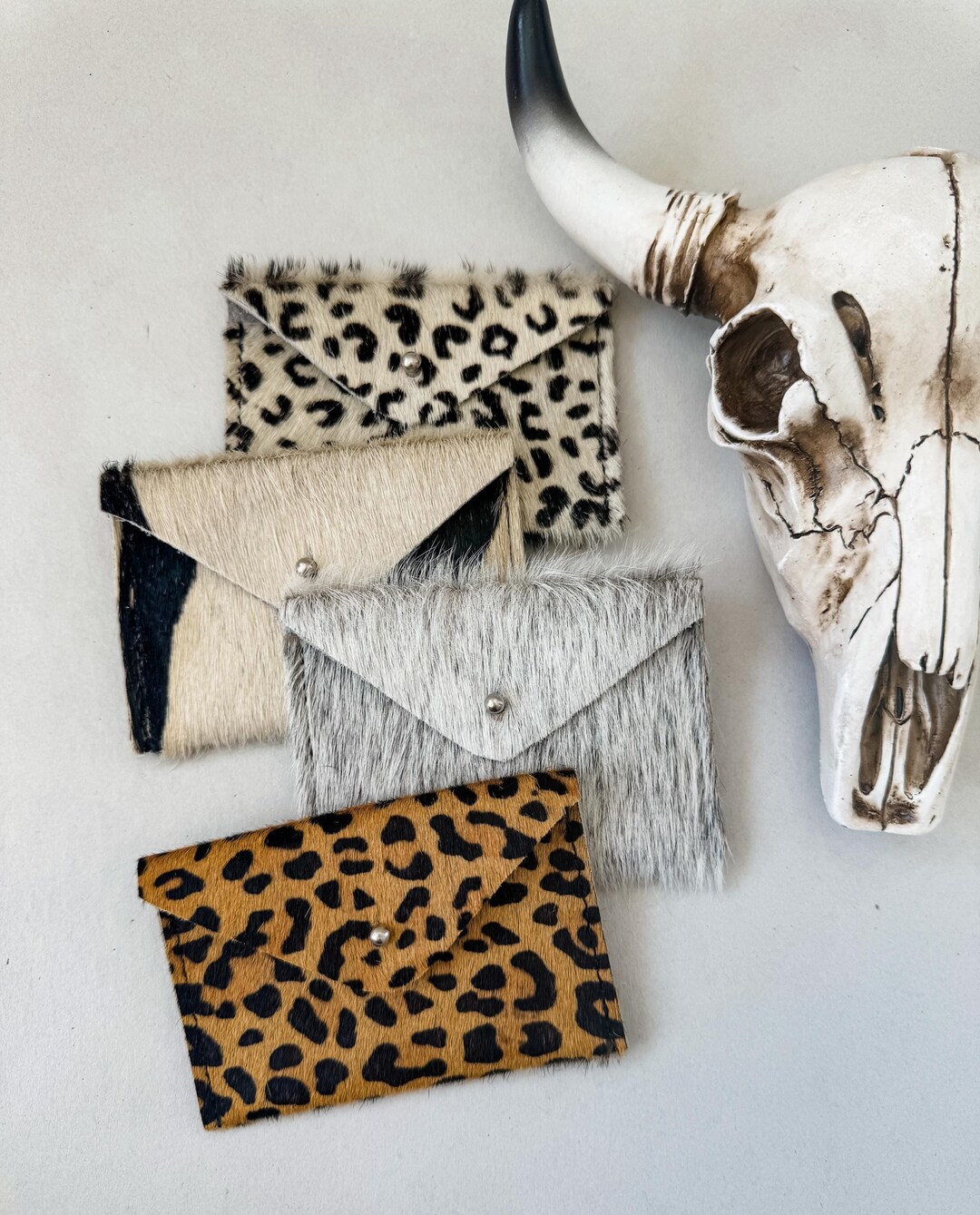 CREDIT CARD HOLDER Genuine Hair on Cowhide Wallet, Cowhide Wallet Gift ...