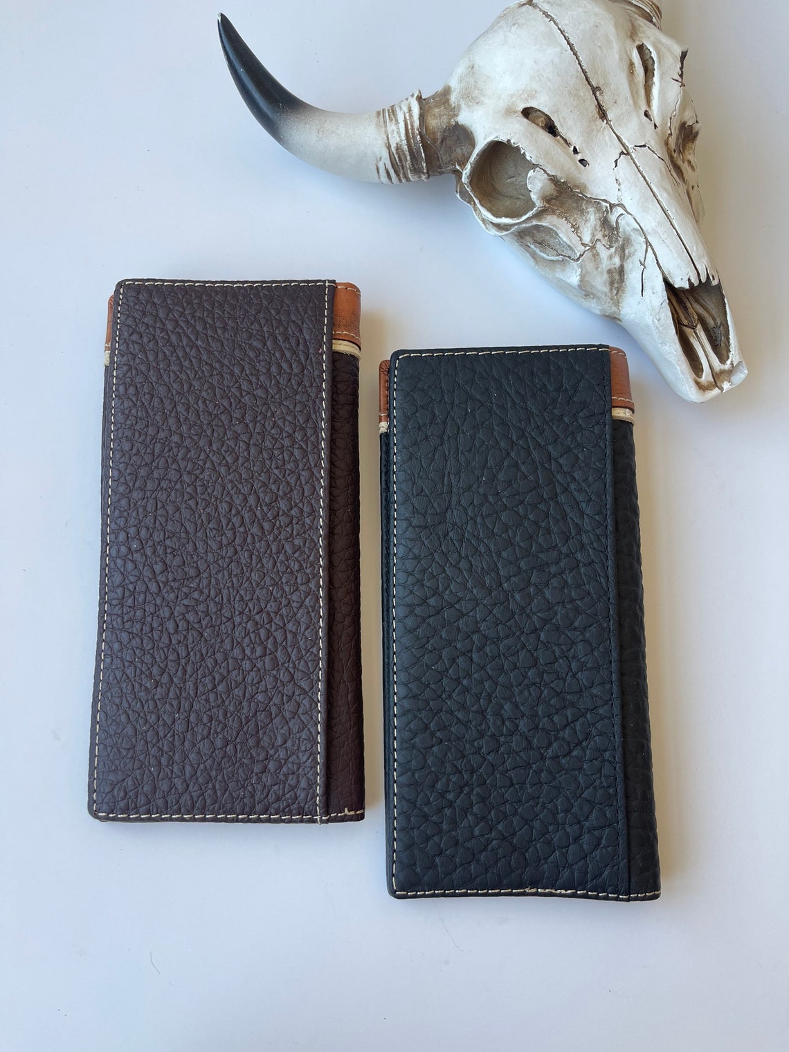 BIFOLD WALLET Genuine Tooled Leather Bi-fold Wallet Longhorn - Etsy