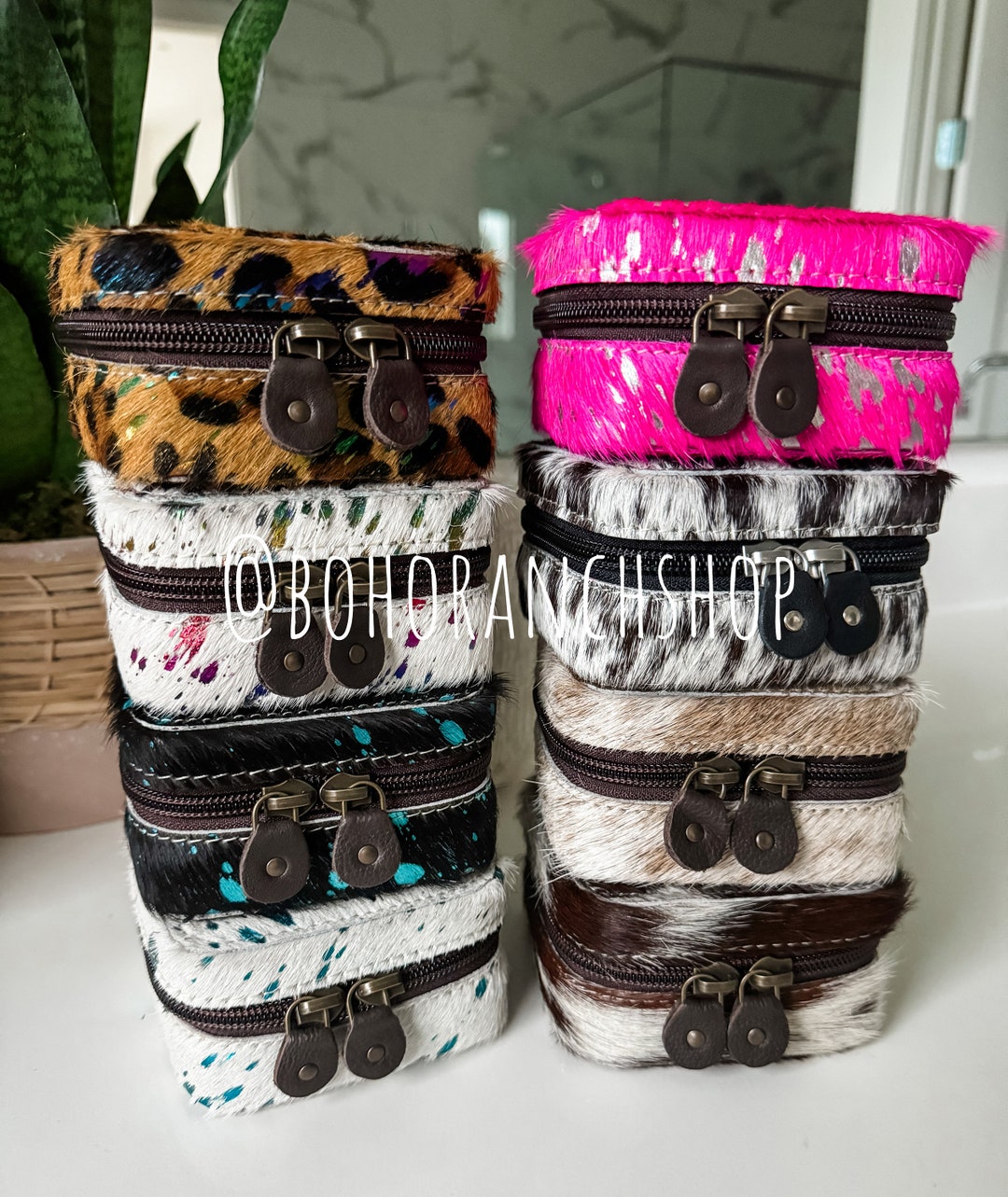 MINI COWHIDE JEWELRY Box | Mini Jewelry Storage Box Travel Case | Gift ...