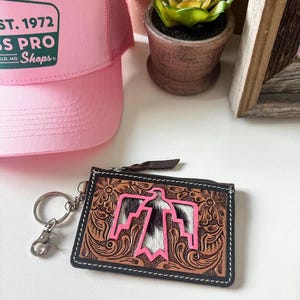 THUNDERBIRD LONGHORN KEYCHAIN Brown Wallet | Genuine Hair on Cowhide ...