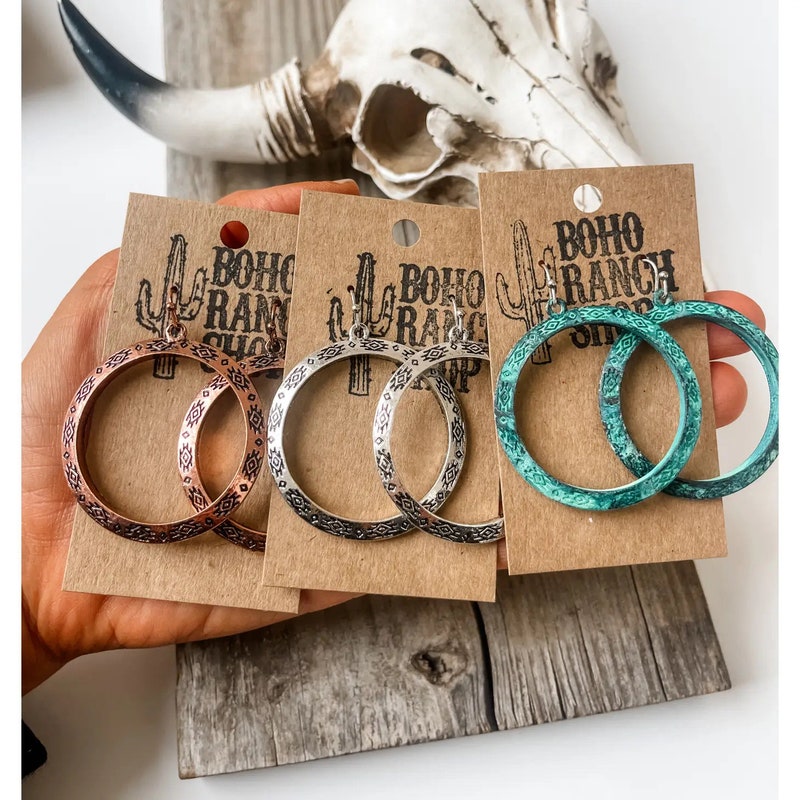 Aztec Hoop Earrings - Etsy