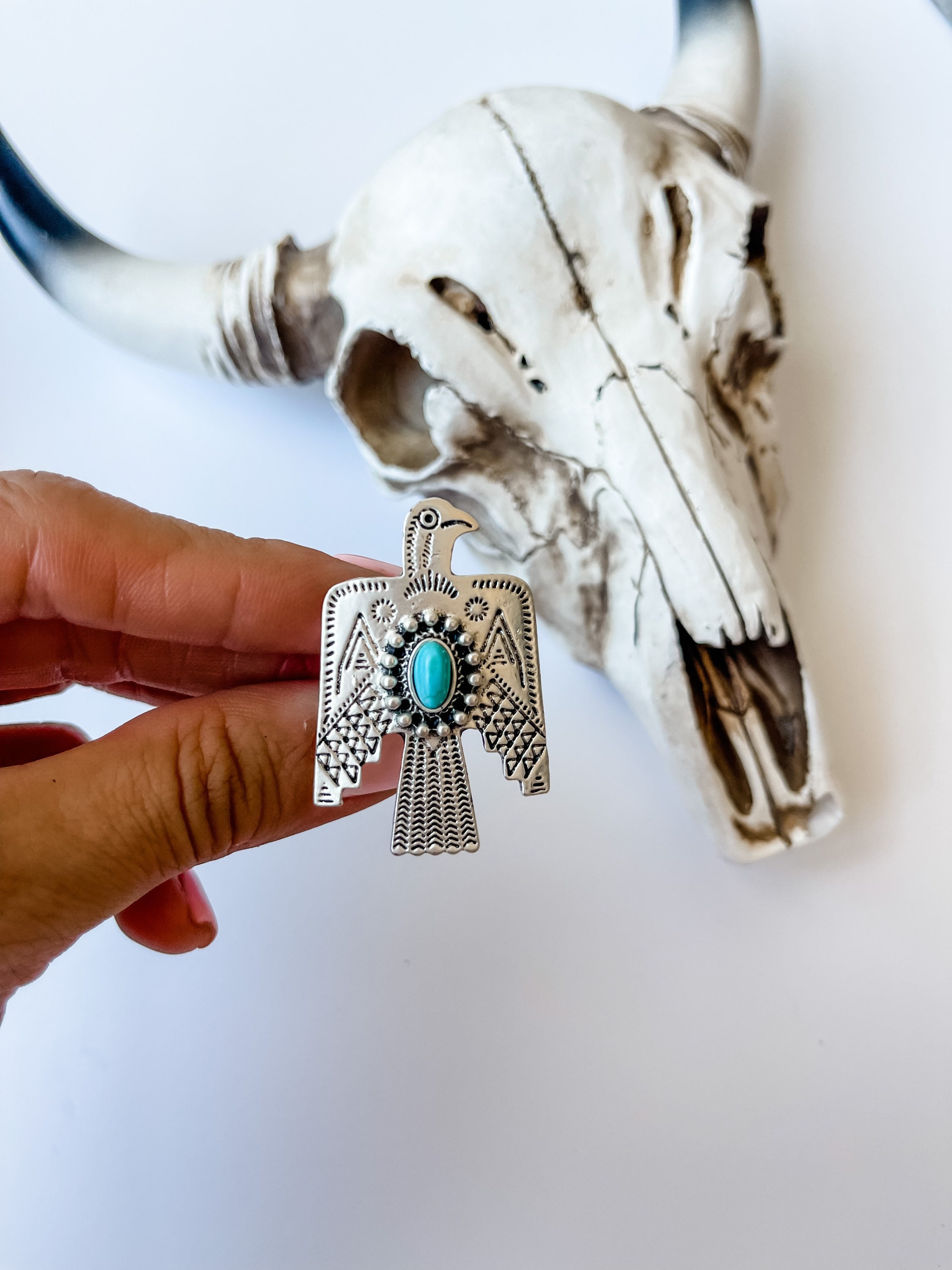 THUNDERBIRD RING Turquoise Stone Adjustable Ring - Etsy