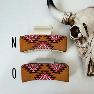 EMBOSSED LEATHER HAIR Claw Clip - Western Embossed Leather Hair Clip ...