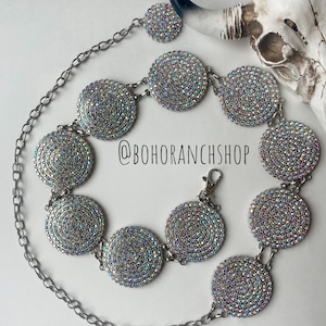 BLING CHAIN BELT Rhinestone Western Rodeo Cowgirl Punchy Howdy ...