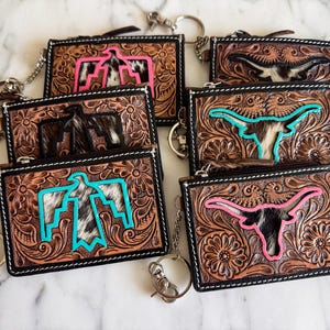 THUNDERBIRD LONGHORN KEYCHAIN Brown Wallet | Genuine Hair on Freebird ...
