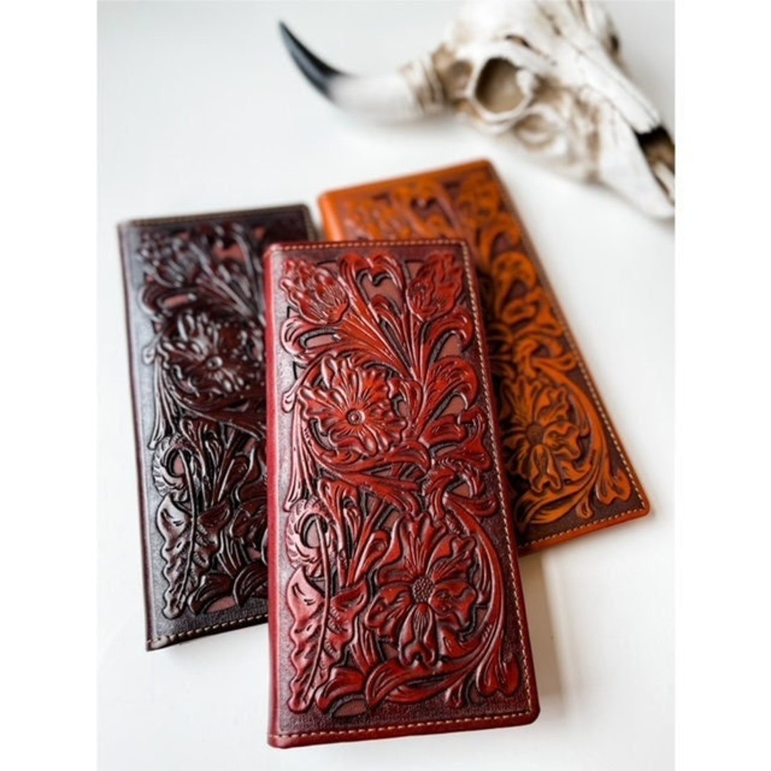 Genuine Tooled Leather Bi-fold Wallet | Tooling Western Man's Men Men's ...