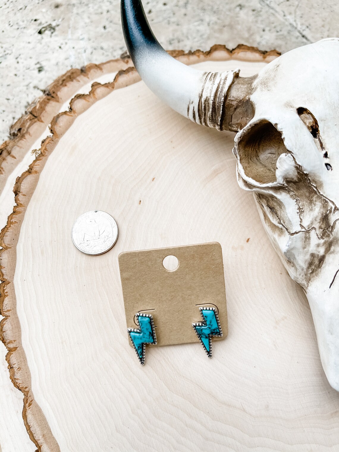 BOLT EARRINGS Western Lighting Bolt Stone Earring - Etsy