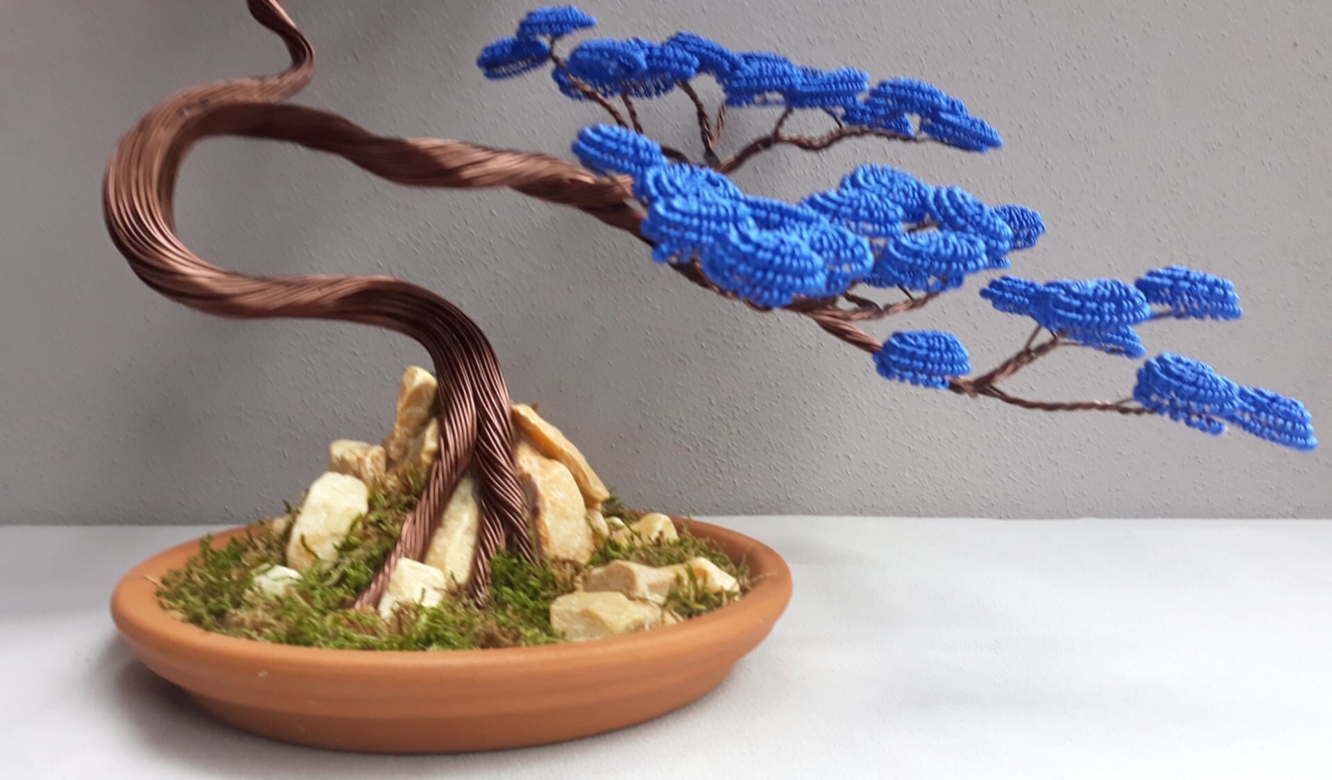 African Blue Bonsai / Home Decor / Personalized Gift / Wire Art / Metal ...
