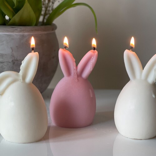 Easter Bunny Candle Cute Egg Rabbit Soy Candle Small Easter - Etsy UK