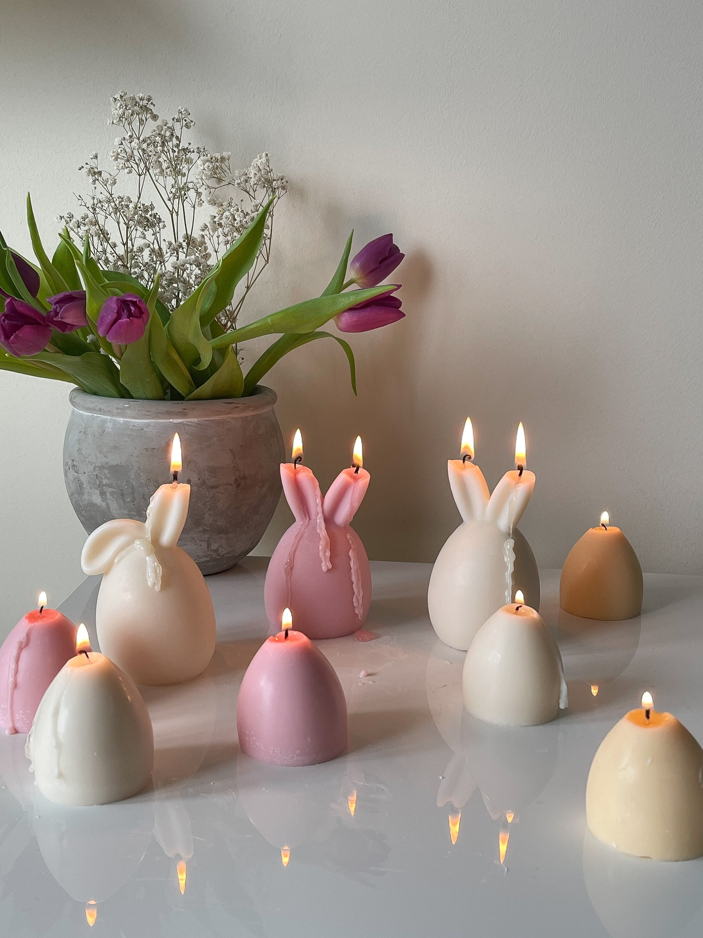 Easter Bunny Candle Cute Egg Rabbit Soy Candle Small Easter - Etsy UK