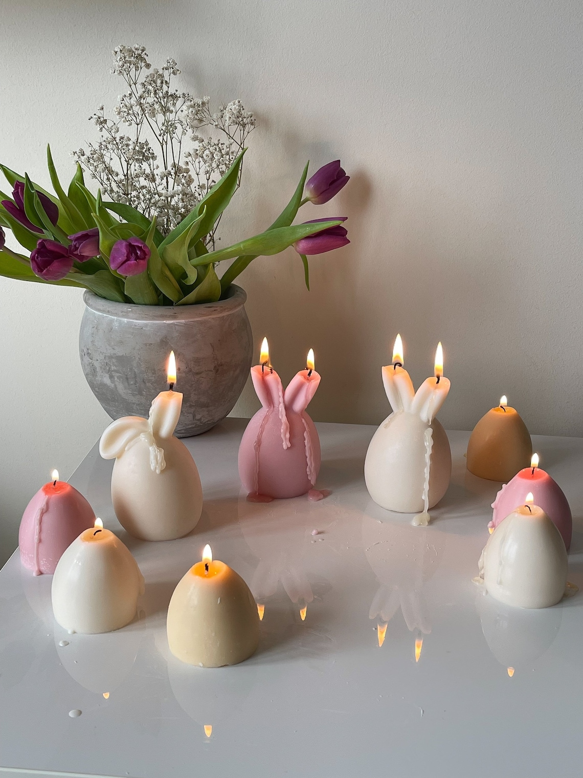 Easter Bunny Candle Cute Egg Rabbit Soy Candle Small Easter - Etsy UK