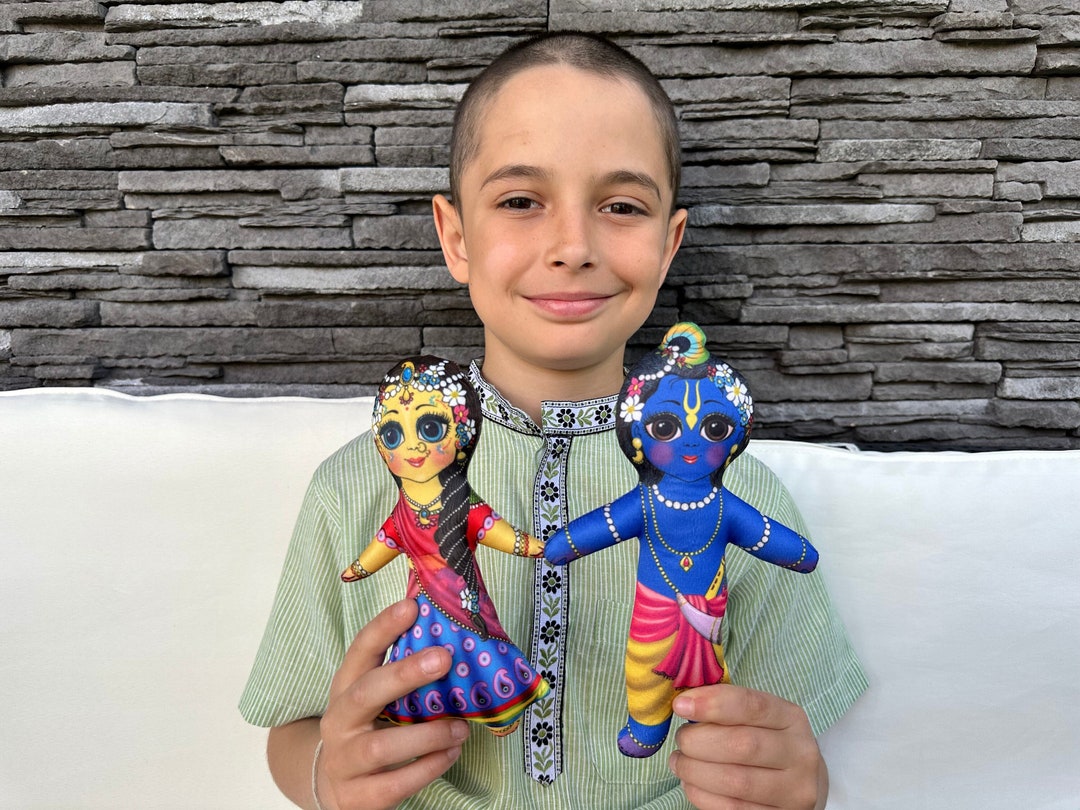 Radha Krishna Dolls, Vaishnav Gift for Children, Vrindavan Soft Dolls ...