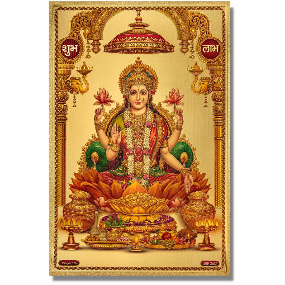 Lakshmi Golden Foil Print, Choose Size - Etsy