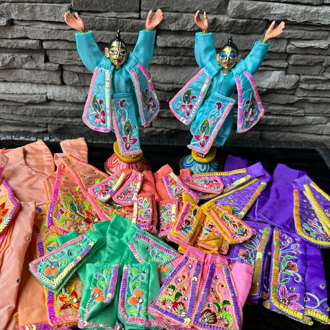 Gaura Nitai Deity Dress With Embroidery, Stones and Sequins - Choose ...