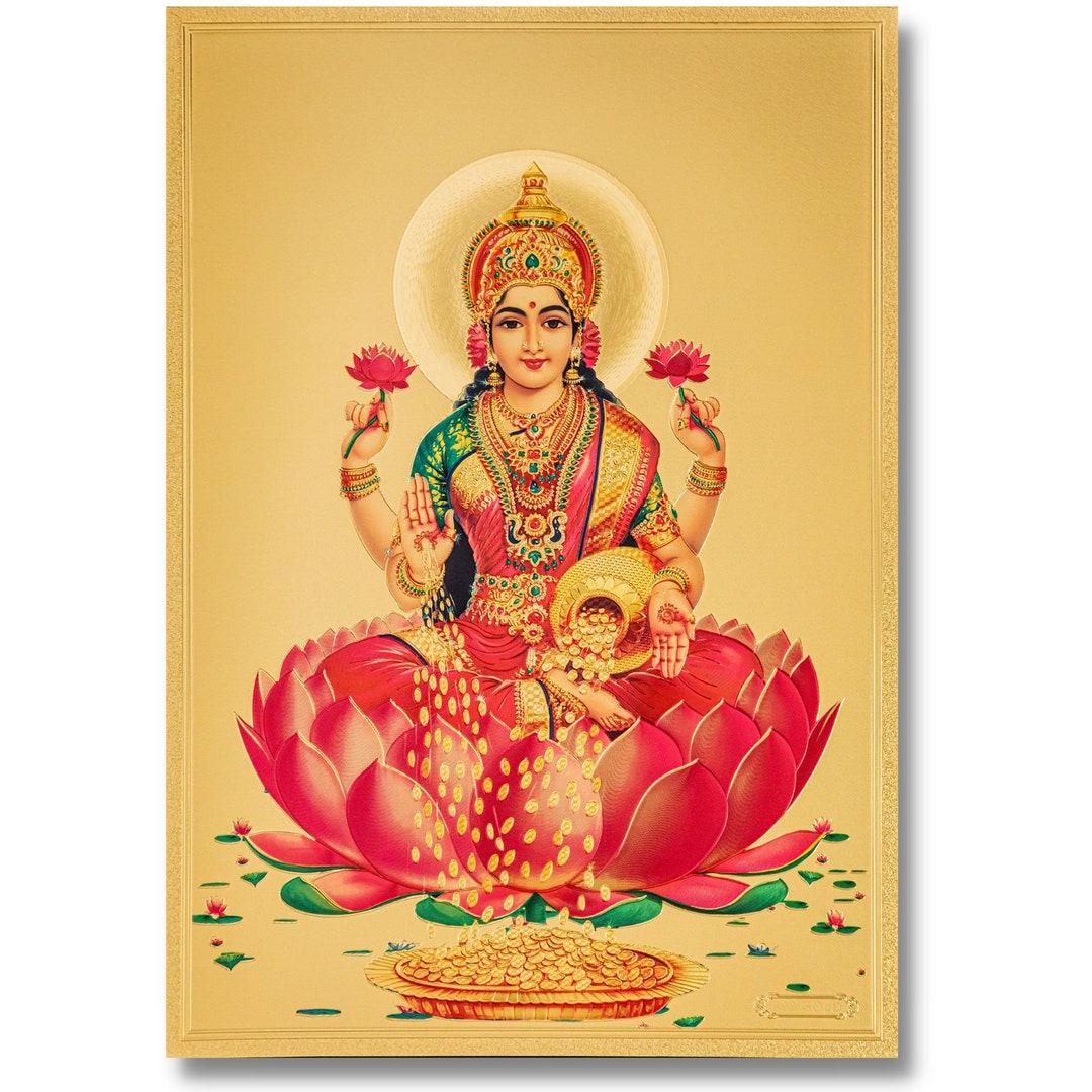 Lakshmi Golden Foil Print, Framed or Unframed - Etsy