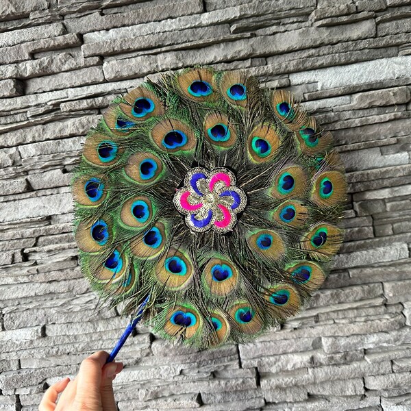 Peacock Feather Fan - Etsy