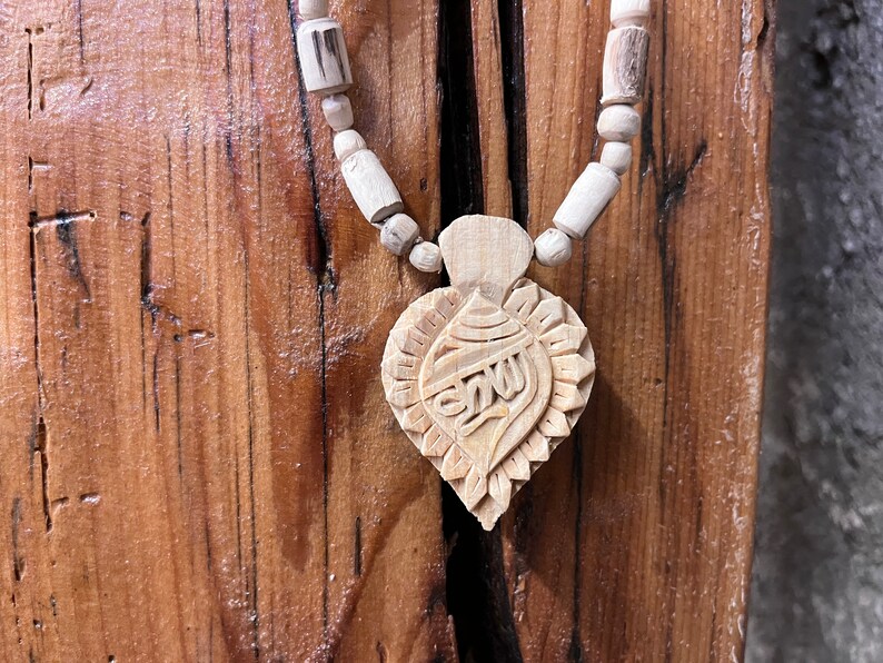 Krishna Name in Sanskrit on a Lotus and Conch Pendant - Tulsi Necklace ...