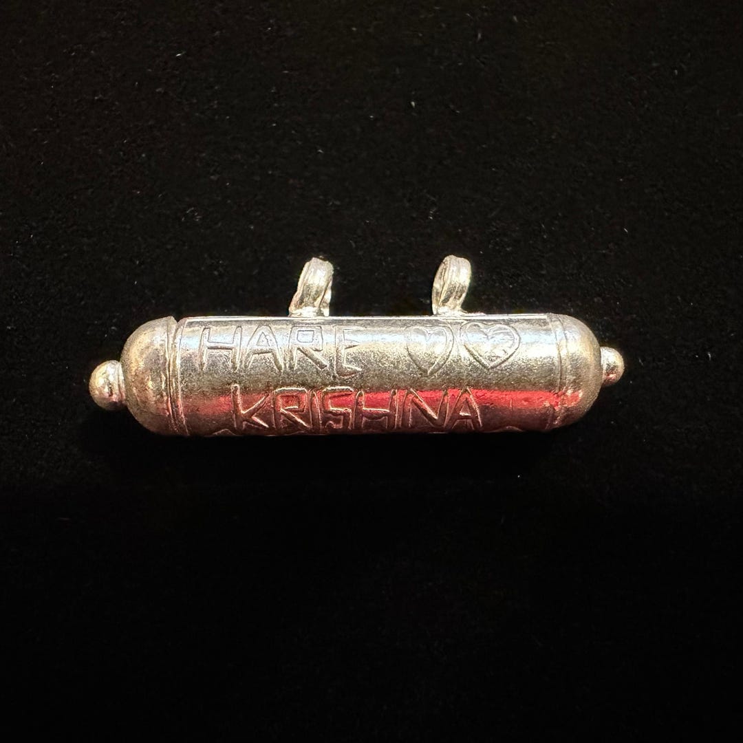 Silver Hare Krishna Kavacha - Ethnic Indian Jewelry - Sacred Amulet ...