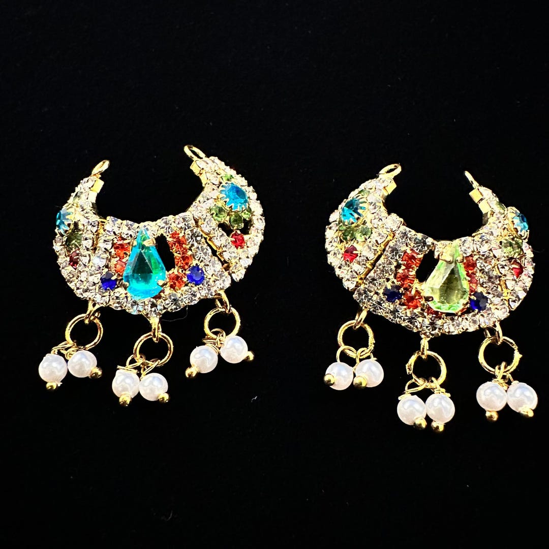 Rhinestone Necklace for Hindu Deities: Radha Krishna Jewelry (1.1 ...