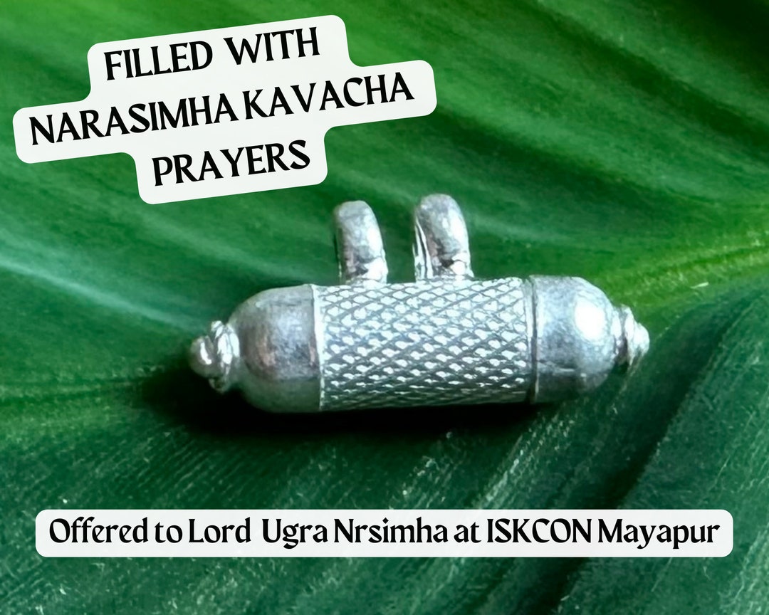 Mahaprasad Kavacha - angeboten an Ugra Nrsimha in ISKCON Mayapur Dham, 925er Silber Kavacha ...