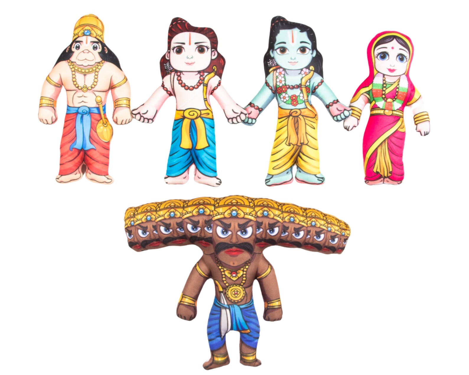 Sita Ram Laksman Hanuman Ravana Dolls, Ram Darbar Toys, Set of 5 - Etsy
