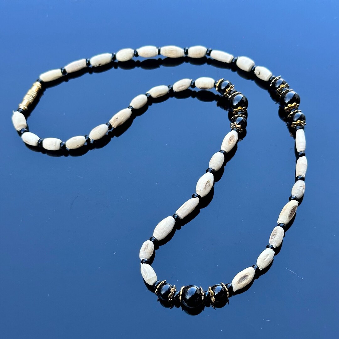 Tulsi Necklace With Black Tourmaline Accents - Available in 18.1 Inches ...