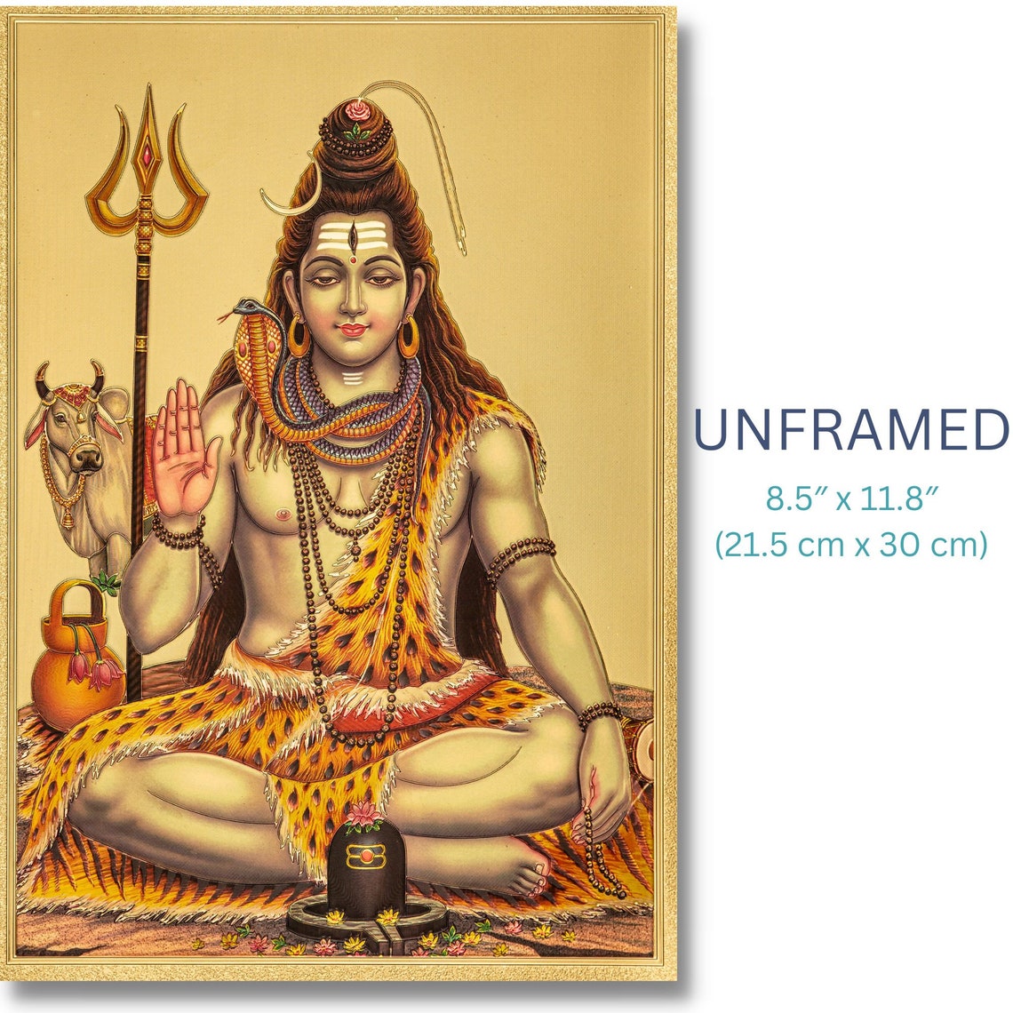 Shiva Golden Foil Print, Framed or Unframed - Etsy
