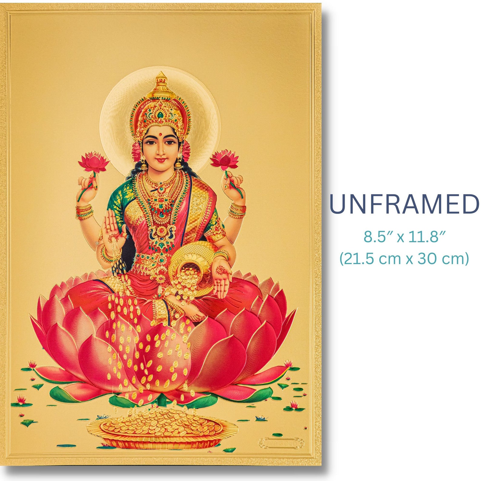 Lakshmi Golden Foil Print, Framed or Unframed - Etsy