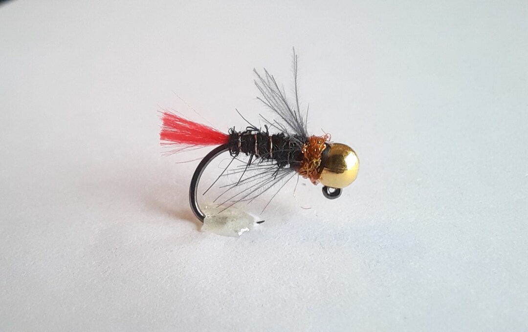 4 - Red Tag CDC Nymph Jig Barbless. Tungsten Euro Nymph Fly Fishing ...