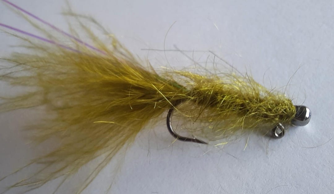 4 - Olive Balanced Leech Fly for Still Water Fly Fishing. Tungsten ...