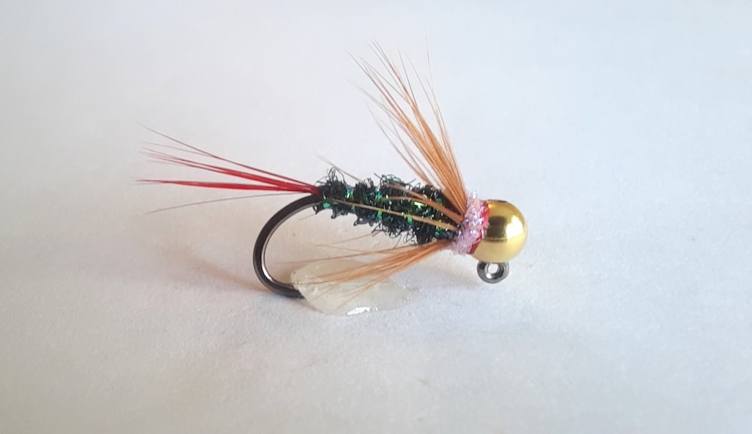 4 - Barbless Red Dart Jig. Euro Fly Fishing Flies. Tungsten Euro Nymphs ...
