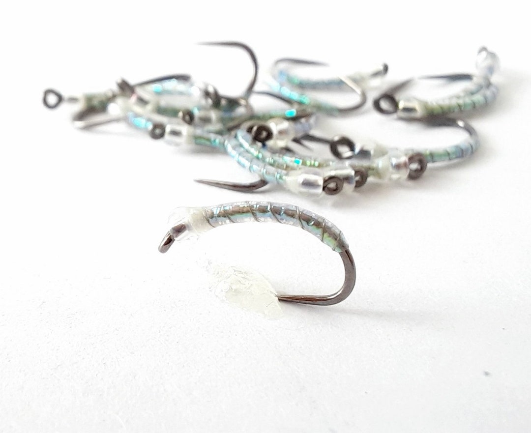 4 - Epoxy Pearl Midge - Midges and Emergers. Chironomids. UV. Barbless ...
