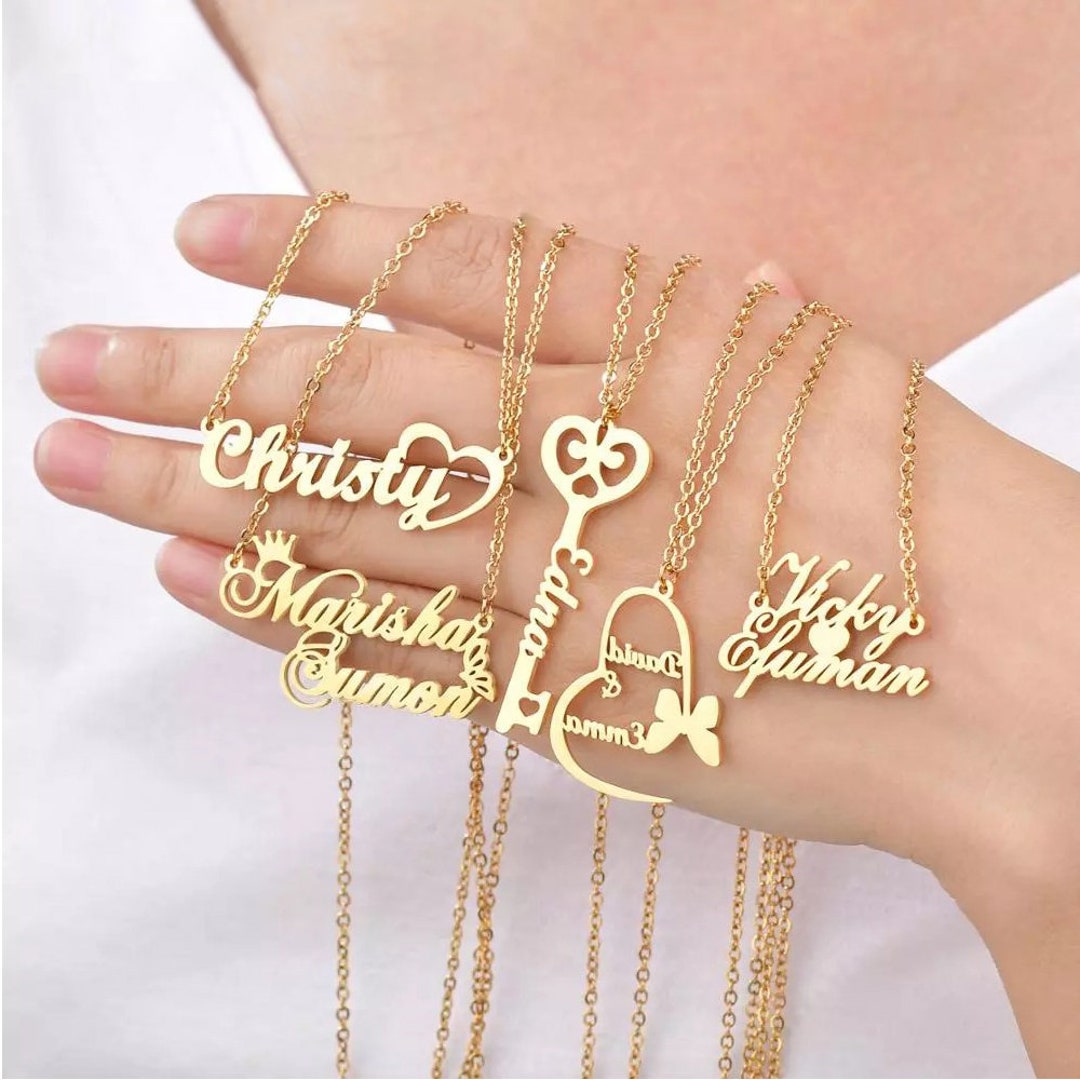 Custom Letter Necklaces Personalized Jewelry Chain Pendant - Etsy