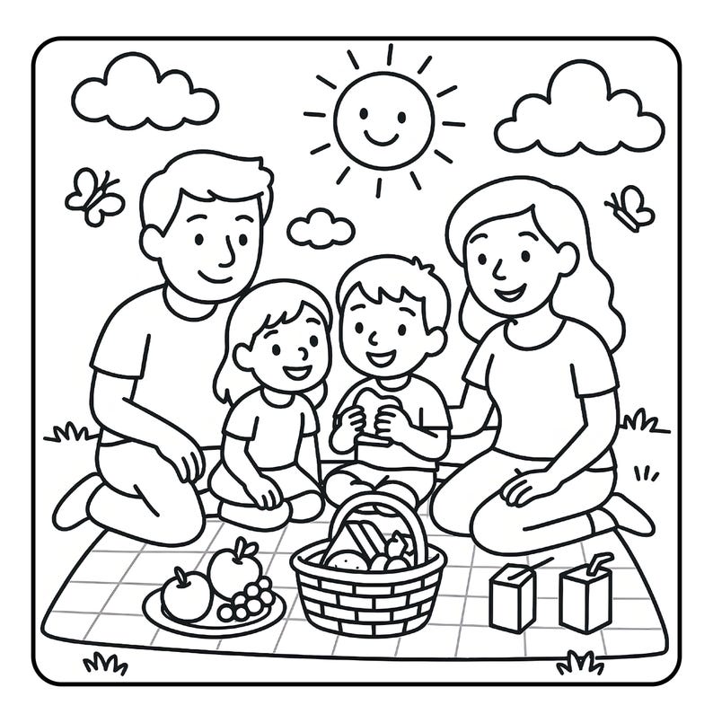 My Family Coloring Book, 39 Pages - Fun Kid Illustrations (PDF Download ...