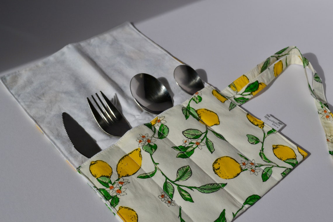 Lemon Eco Friendly Cutlery Wrap Travel Cutlery Holder - Etsy