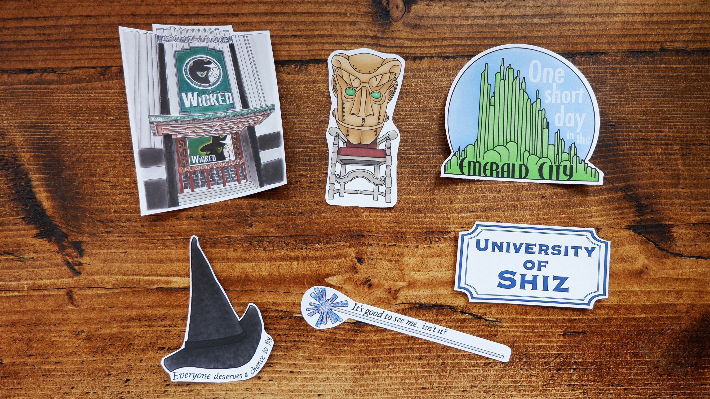 Wicked The Musical Stickers / 6 Pack | Etsy