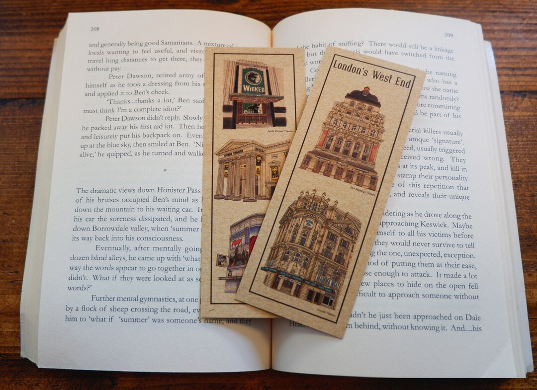 Double Sided West End Theatre Bookmarks - Etsy UK
