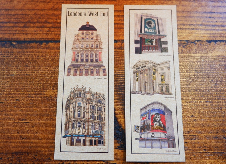 Double Sided West End Theatre Bookmarks | Etsy UK