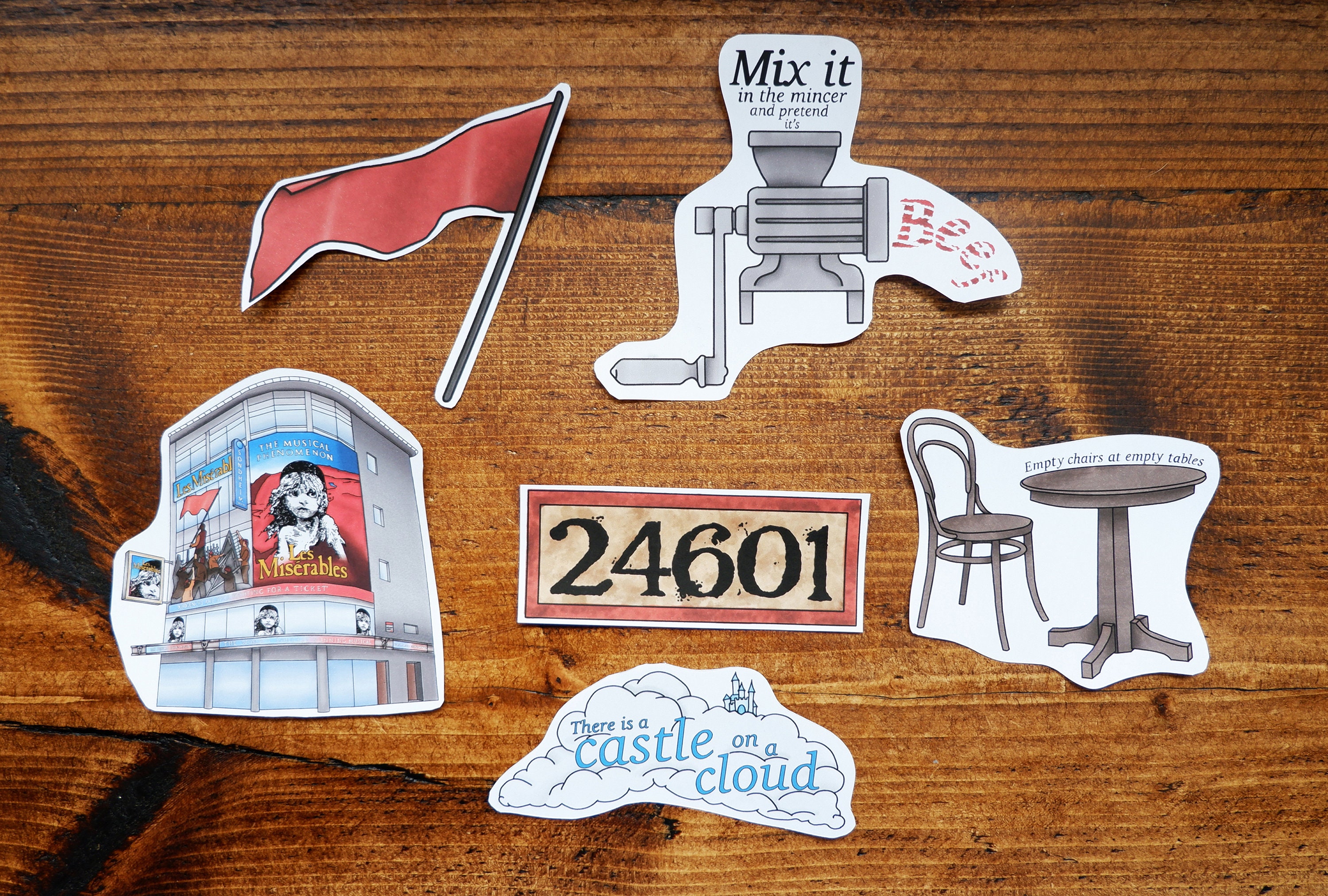 Les Misérables the Musical Stickers 6 Pack - Etsy
