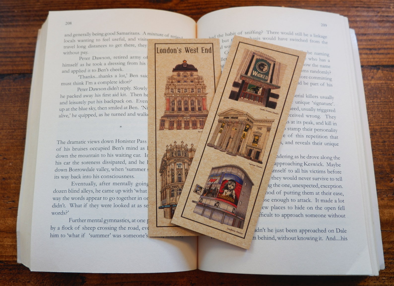 Double Sided West End Theatre Bookmarks | Etsy UK