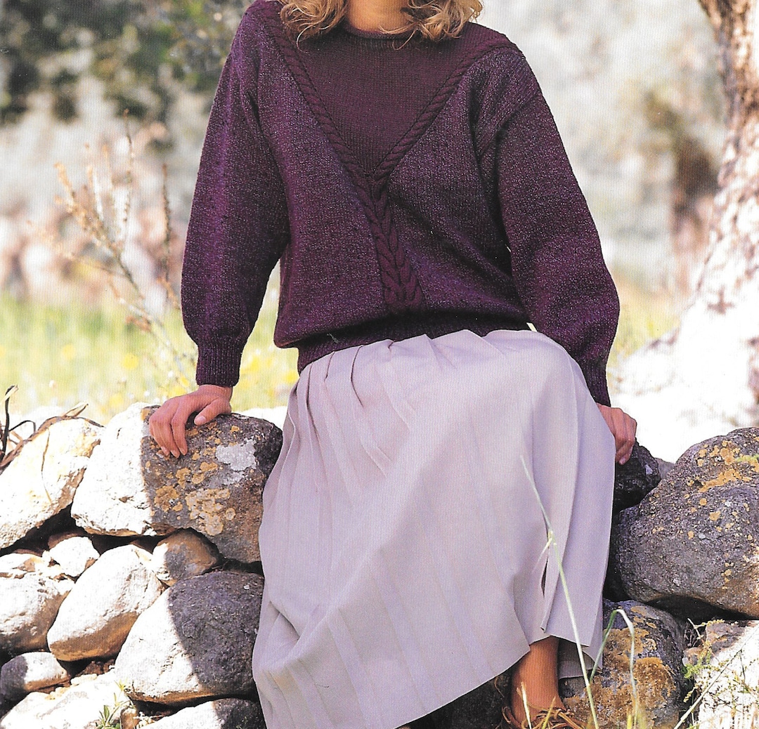 Unisex Classic DK Double Knit 8 Ply Intarsia Sweater / Jumper Knitting ...