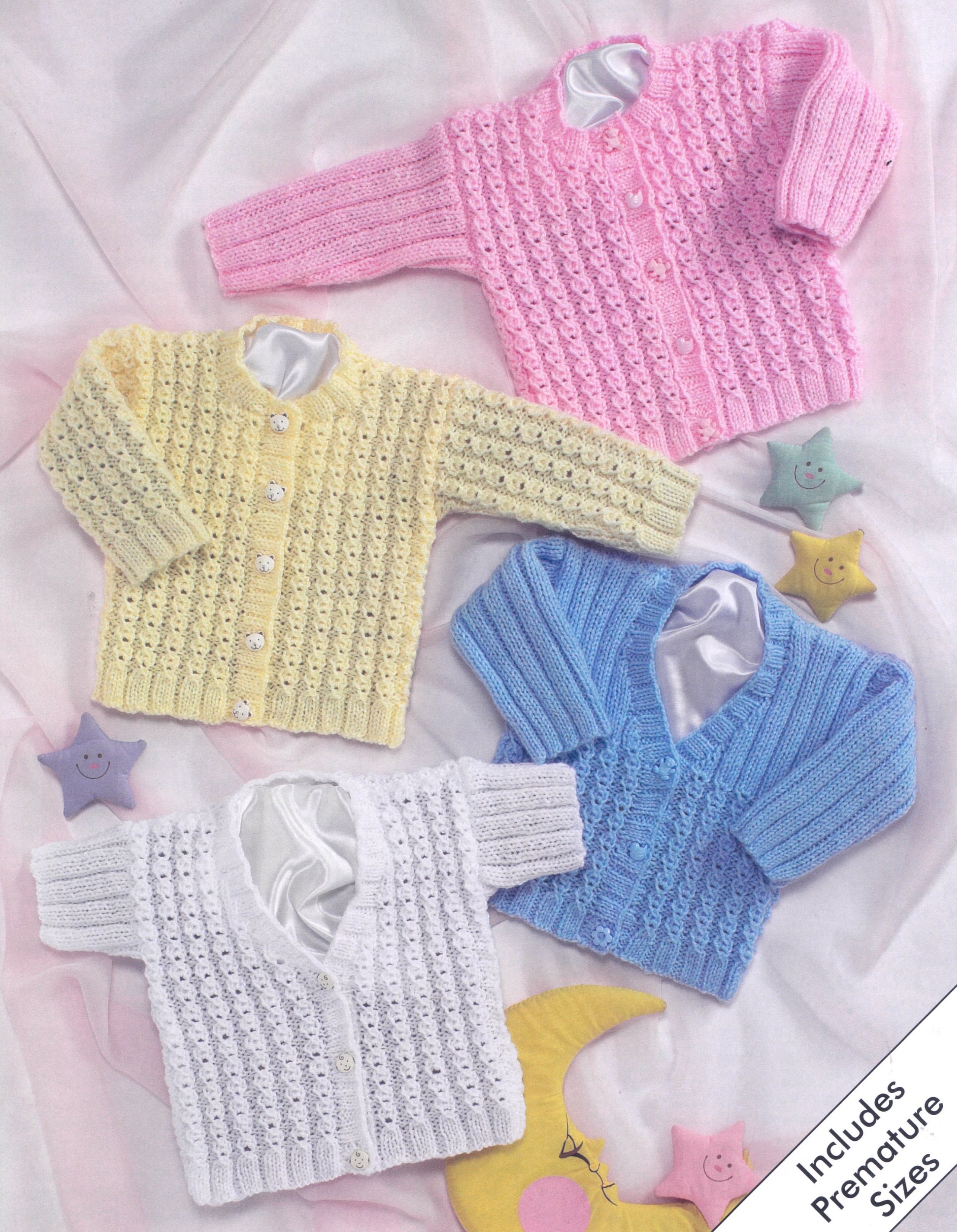 Premature Baby Cardigans Double Knit DK Knitting Pattern | Etsy UK
